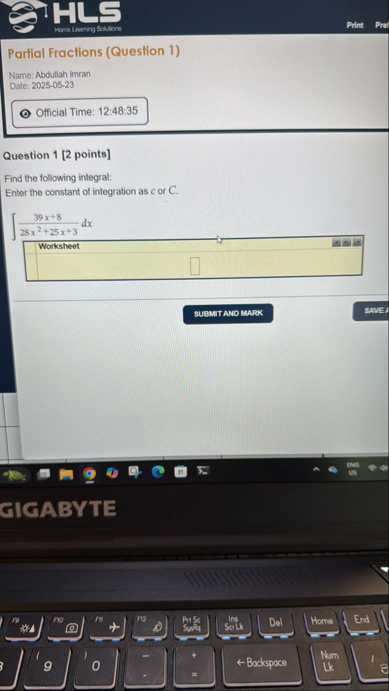 Solved HLSHaris Learning SolutionsPrintPrelPartial Fractions | Chegg.com