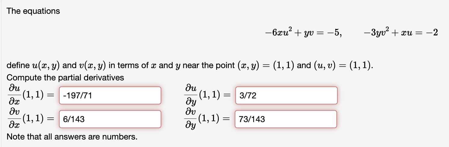 Solved The equations-6xu2+yv=-5,-3yv2+xu=-2define u(x,y) | Chegg.com