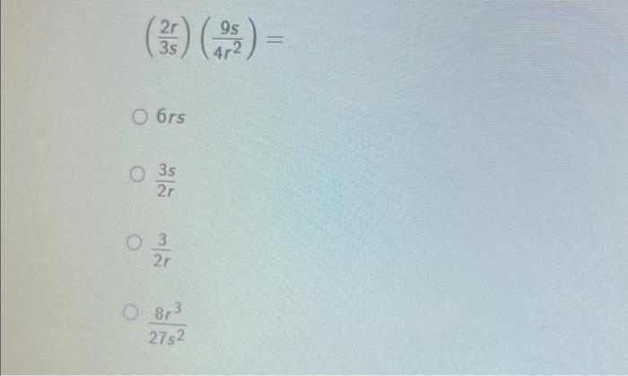 Solved 2r 3s O 6rs 3s 2r 03 2r 8/3 2752 95 | Chegg.com