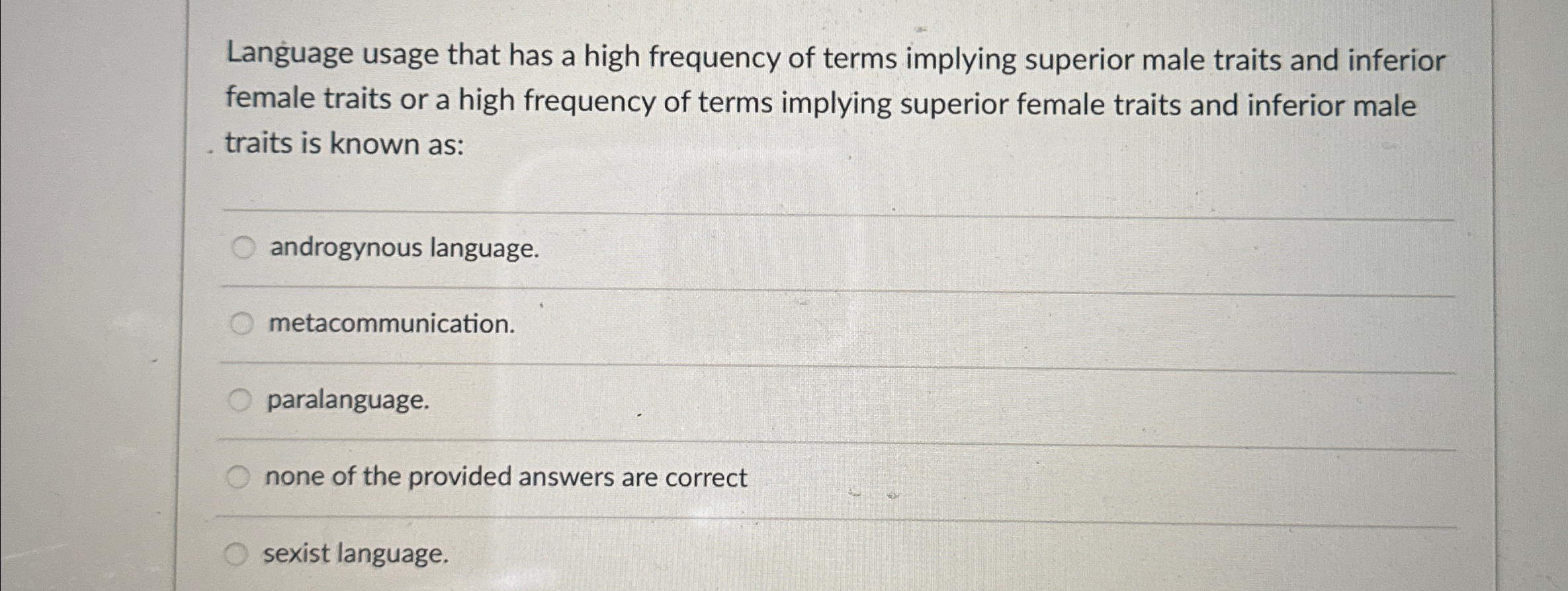 Solved Language usage that has a high frequency of terms | Chegg.com