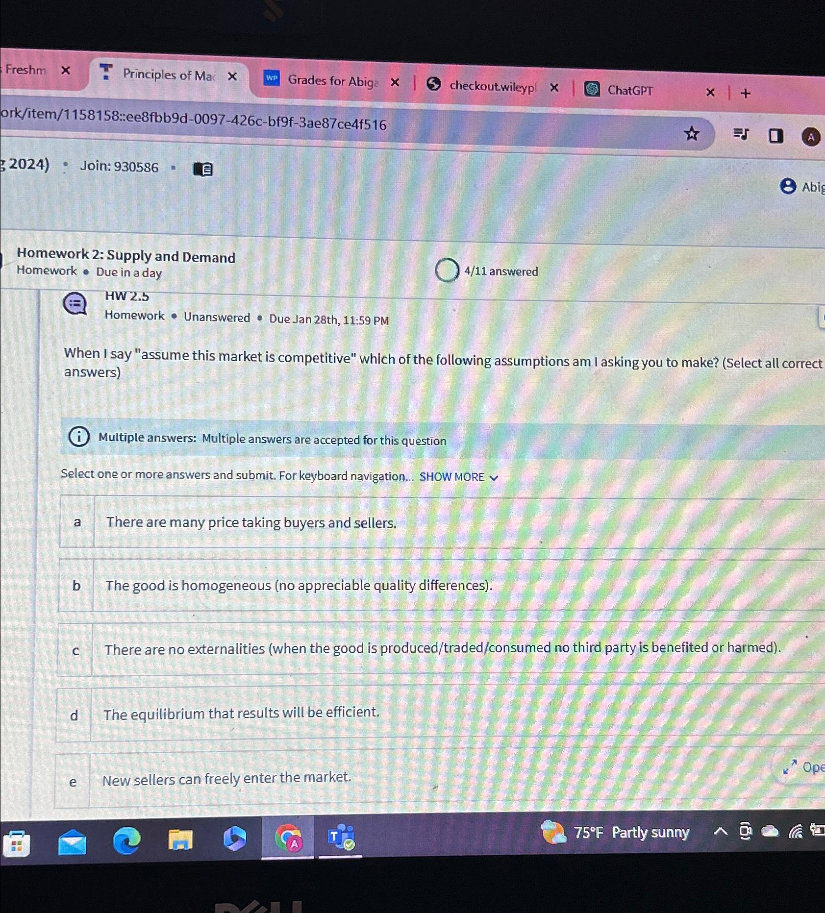 Solved Freshm ×7 ﻿Principles of Mac × ﻿Grades for | Chegg.com