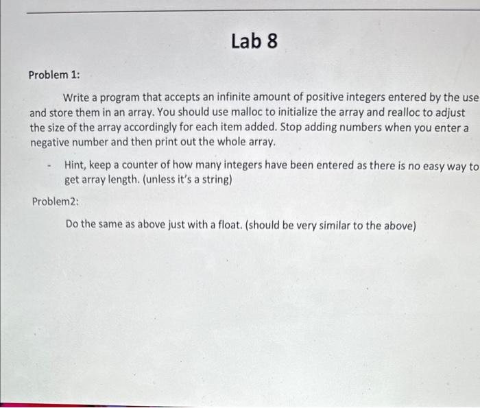 Solved Problem 1: Write a program that accepts an infinite | Chegg.com