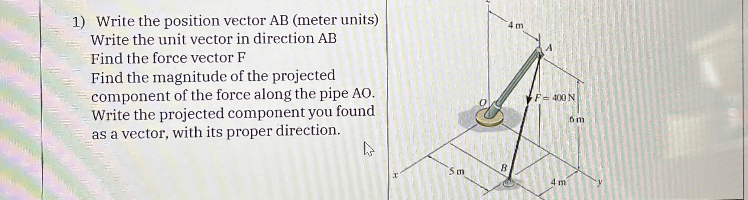 Solved Write the position vector AB (meter units) ﻿Write the | Chegg.com