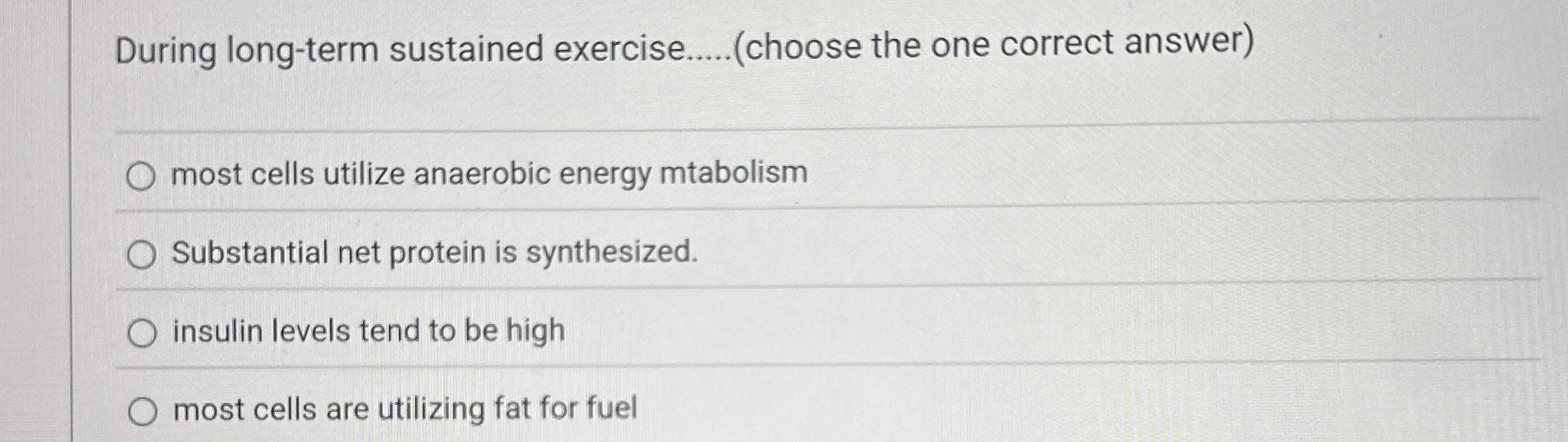 Solved During long-term sustained exercise.(choose the one | Chegg.com