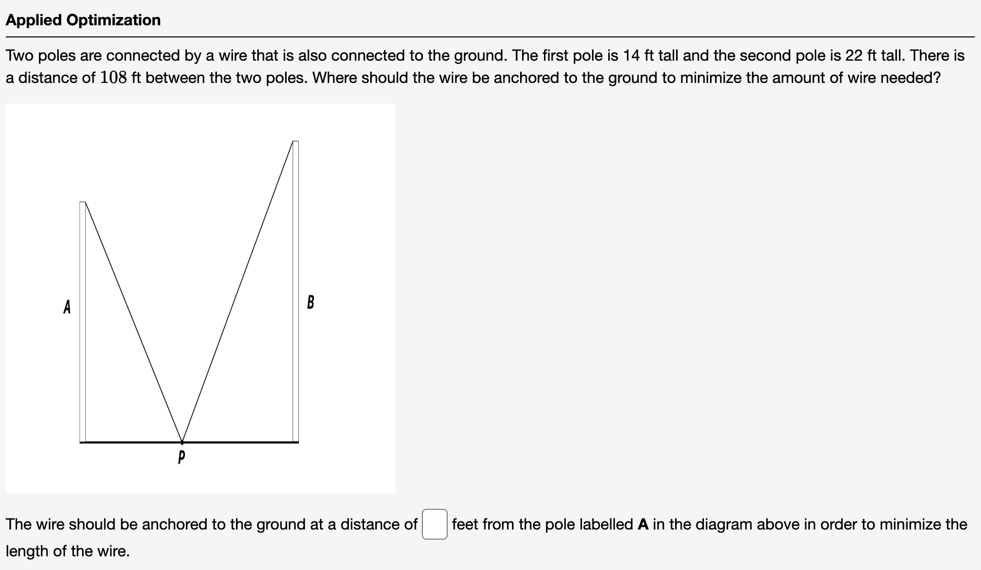 Solved Applied OptimizationTwo poles are connected by a wire | Chegg.com