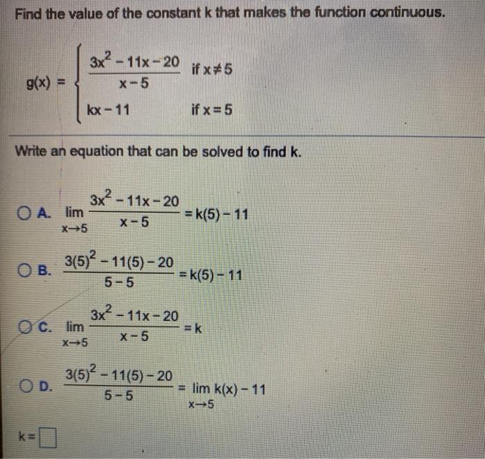 Solved Find the value of the constant k that makes the | Chegg.com