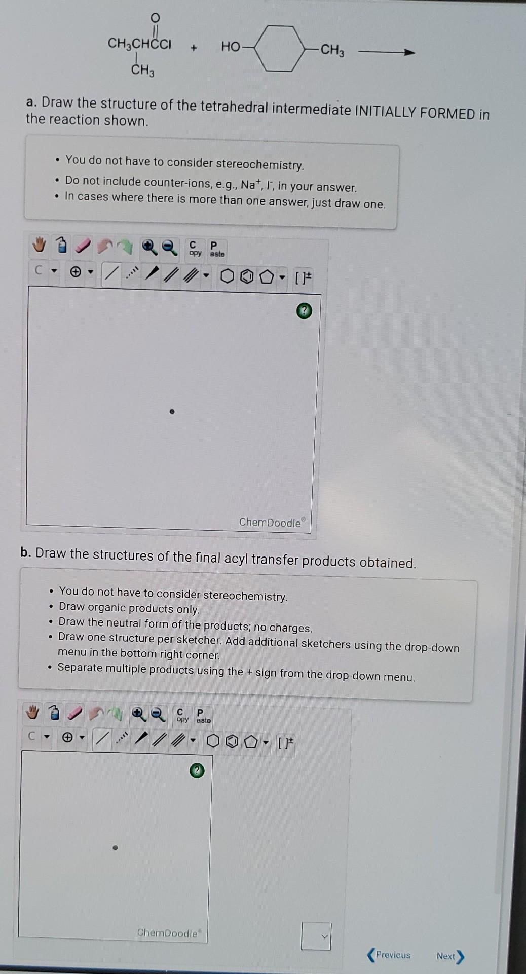 Solved ول CI + CH3CH2OH a. Draw the structure of the | Chegg.com