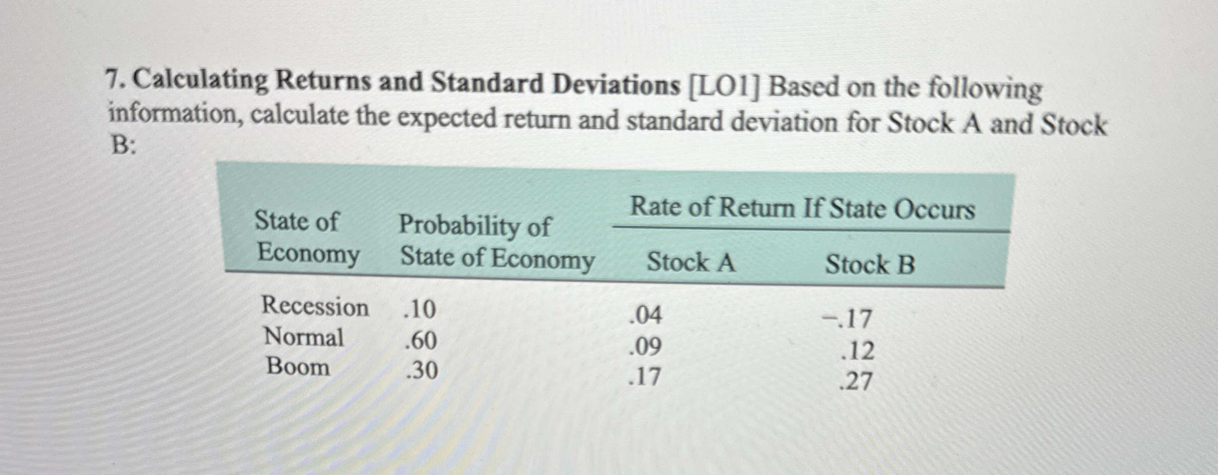 Solved Calculating Returns and Standard Deviations [LO1] | Chegg.com