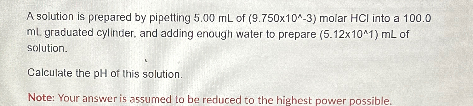 A solution is prepared by pipetting 5.00mL ﻿of | Chegg.com