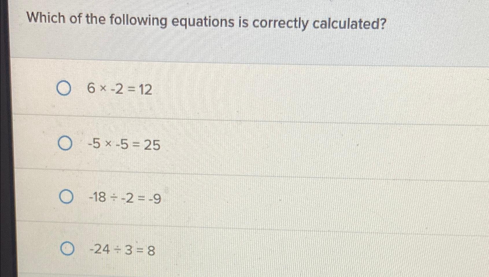 Solved Which of the following equations is correctly | Chegg.com