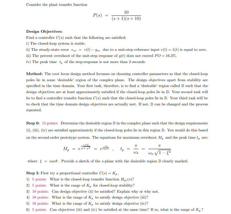 Solved Please do ﻿step 0 ﻿and step 1! ﻿Consider the plant | Chegg.com