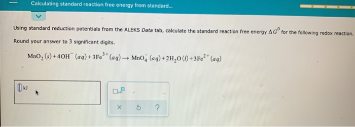 Solved Calculating standard reaction free energy from | Chegg.com