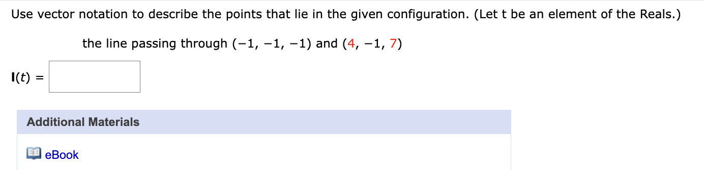 Solved Use vector notation to describe the points that lie | Chegg.com