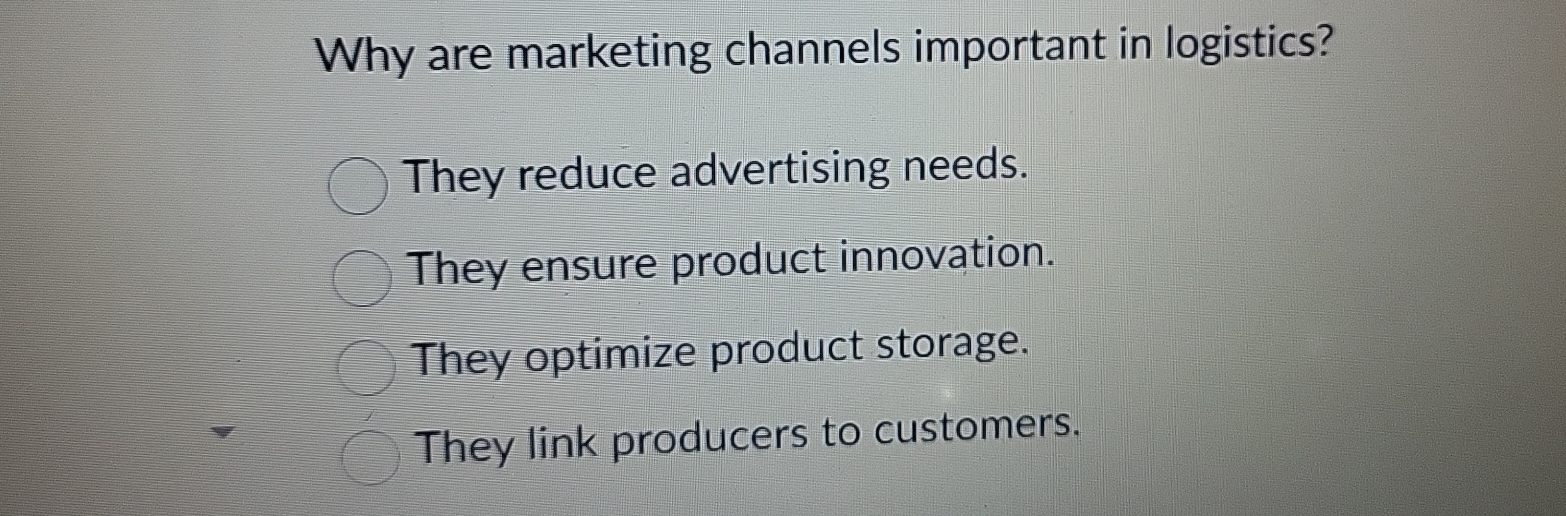 Why are marketing channels important in | Chegg.com