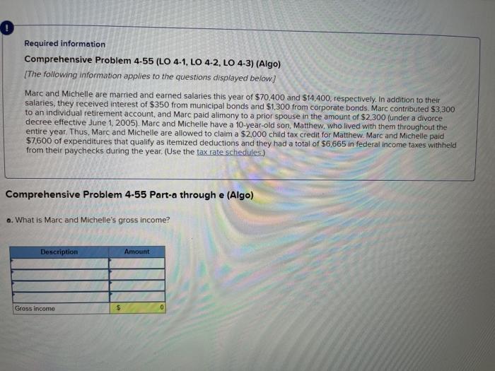Solved Required information Comprehensive Problem 4-55 (LO | Chegg.com