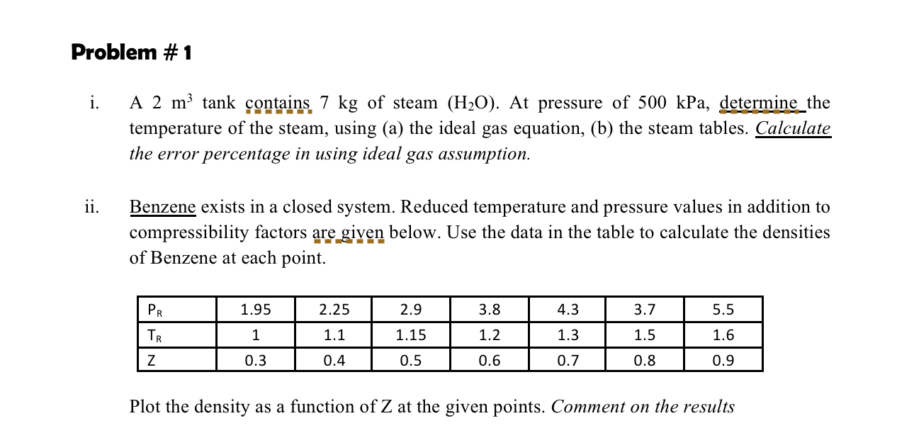 Solved by an EXPERT Problem # 1i. ﻿A 2m3 ﻿tank contains 7 ﻿kg of steam | Chegg.com