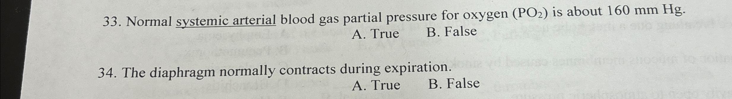 Solved Normal systemic arterial blood gas partial pressure | Chegg.com