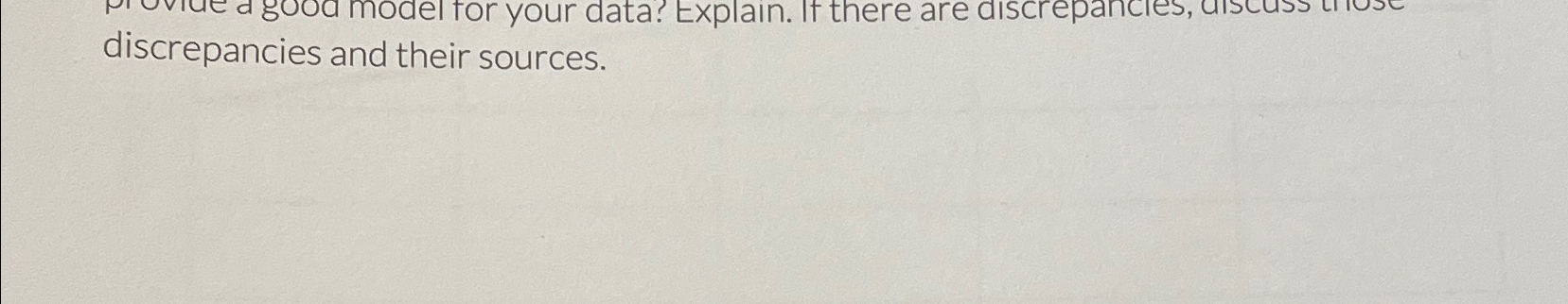 Solved discrepancies and their sources. | Chegg.com