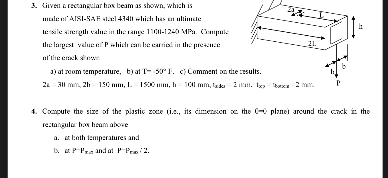 Solved Given a rectangular box beam as shown, which is made | Chegg.com