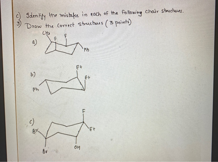 Solved 3 Identify the mistake in each of the following chair | Chegg.com