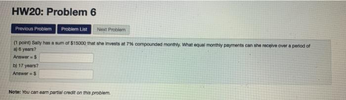 Solved HW20: Problem 6 Previous Problem Problem List Next | Chegg.com