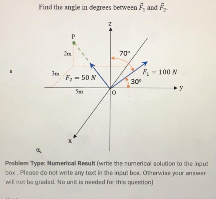 Solved Find the angle in degrees between F1 and F2. a | Chegg.com