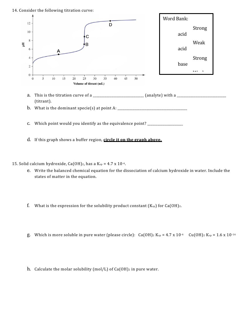 Solved Consider the following titration curve:Word | Chegg.com