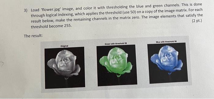 Solved 3) Load 'flower.jpg' image, and color it with | Chegg.com