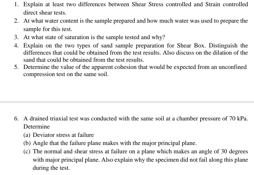 Solved Explain at least two differences between Shear Stress | Chegg.com