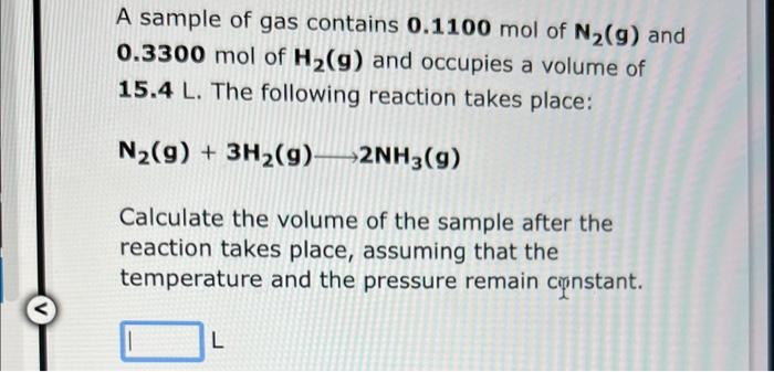 Solved A sample of gas contains 0.1600 mol of CH4(g) and | Chegg.com