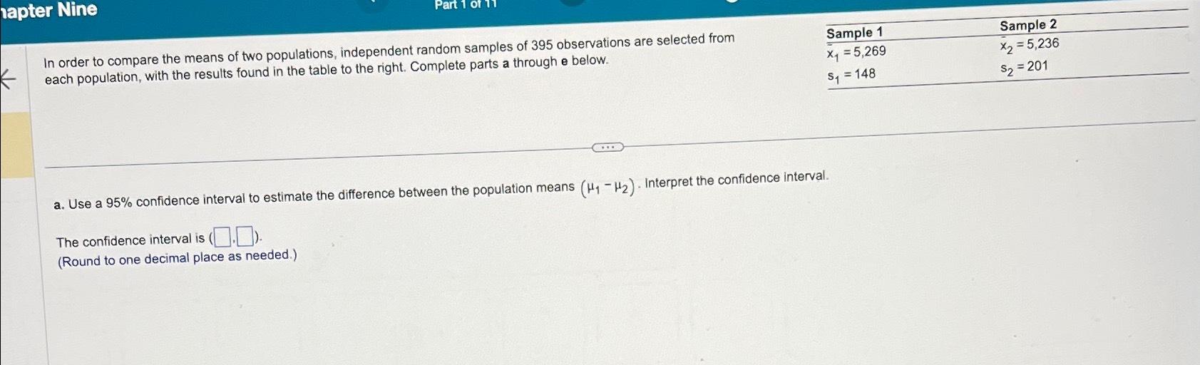 Solved In order to compare the means of two populations, | Chegg.com