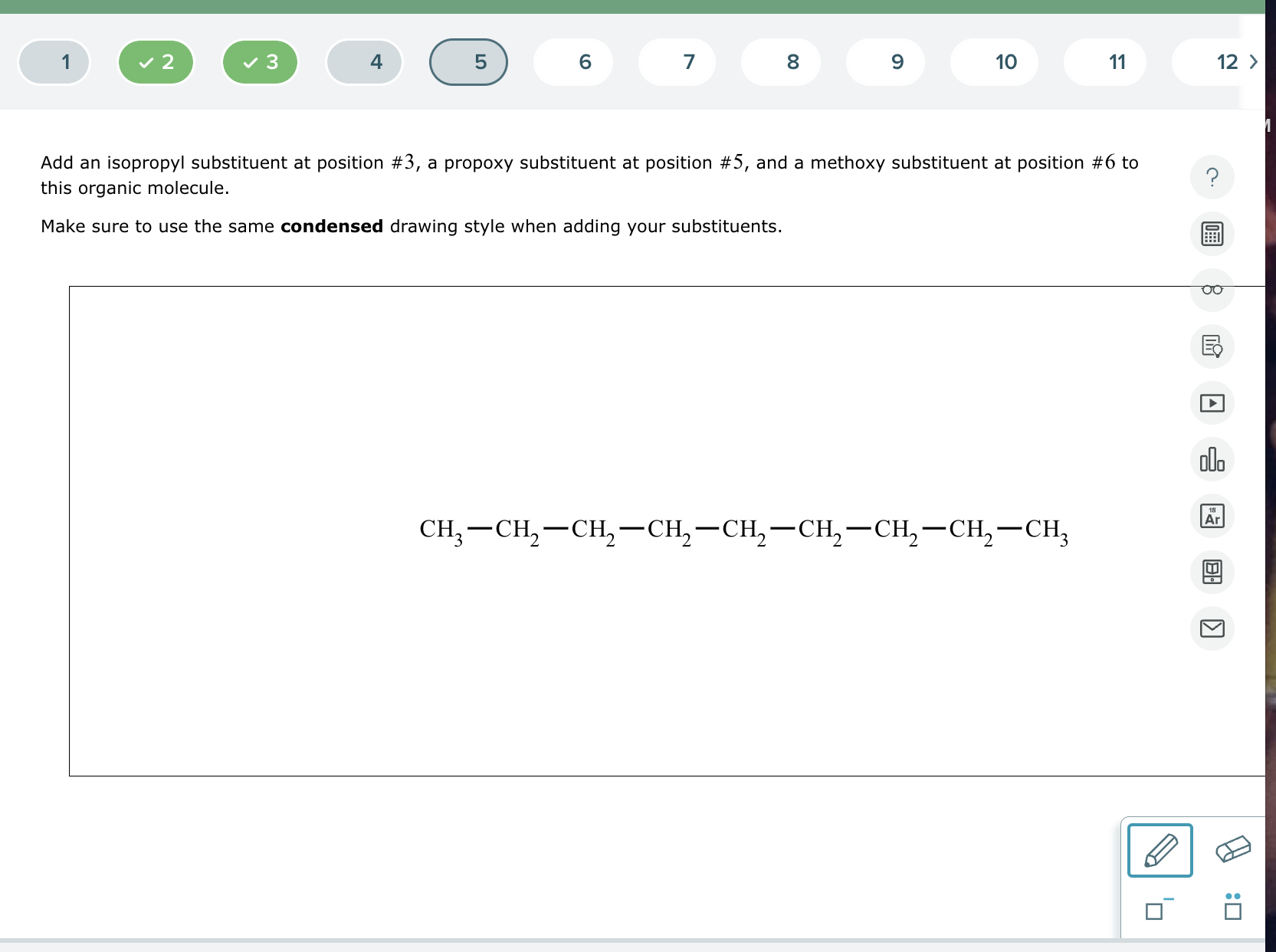 Solved Add an isopropyl substituent at position #3, ﻿a | Chegg.com