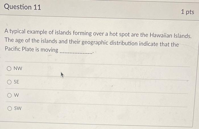 Solved A typical example of islands forming over a hot spot | Chegg.com