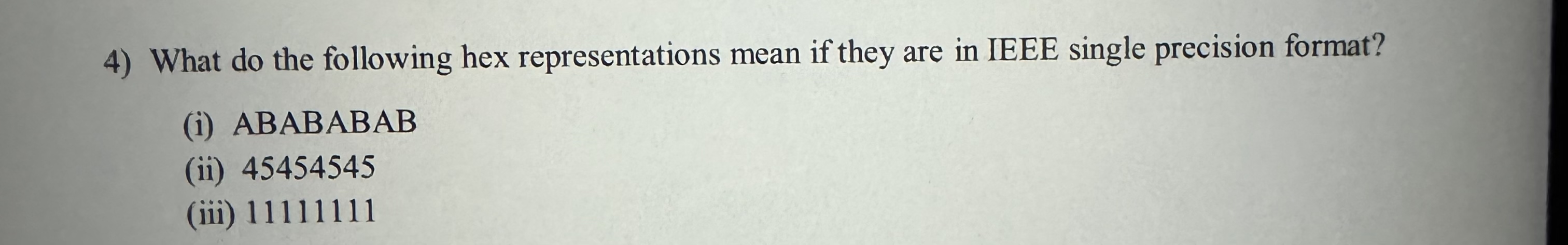 Solved What do the following hex representations mean if | Chegg.com