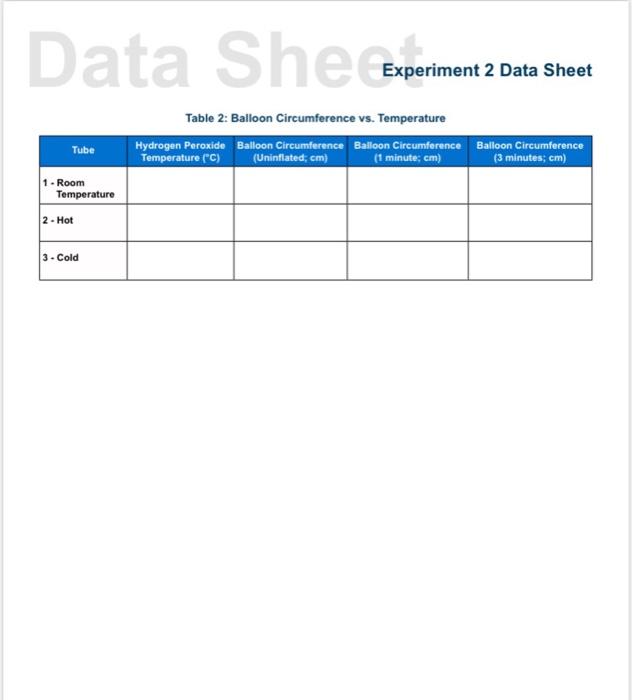 EXPERIMENT 2: EFFECT OF TEMPERATURE ON ENZYME | Chegg.com