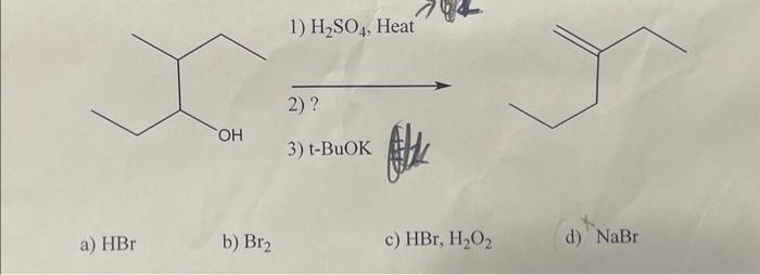 Solved 2′+ Cl2SOCl2 TsCl, Py1) H2SO4, Heat 2)? 3) t-BuOK | Chegg.com