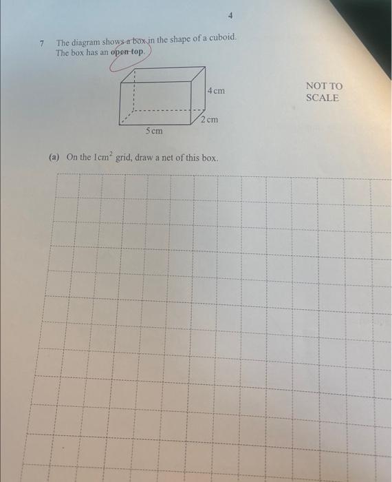 Solved 7 The diagram shows a box in the shape of a cuboid. | Chegg.com
