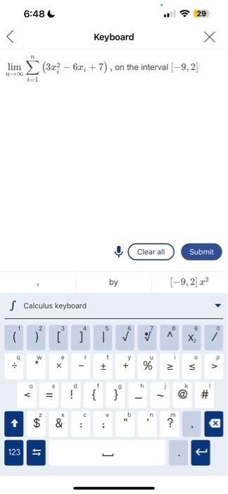 Solved limn→∞∑i=1n(3xi2−6xi+7) | Chegg.com
