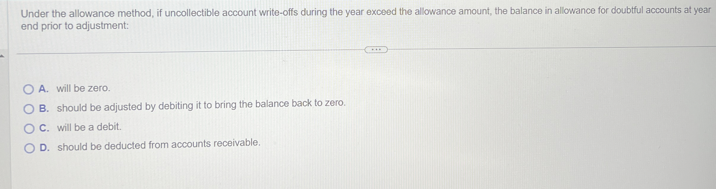 Solved Under the allowance method, if uncollectible account | Chegg.com