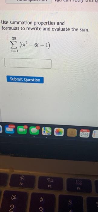 Solved Use summation properties and formulas to rewrite and | Chegg.com