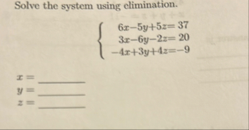 Solved Solve the system using | Chegg.com