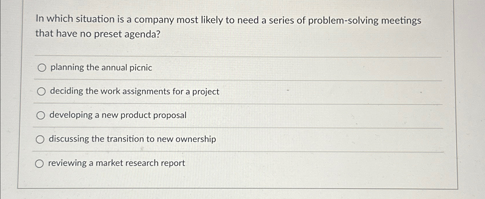 Solved In which situation is a company most likely to need a | Chegg.com