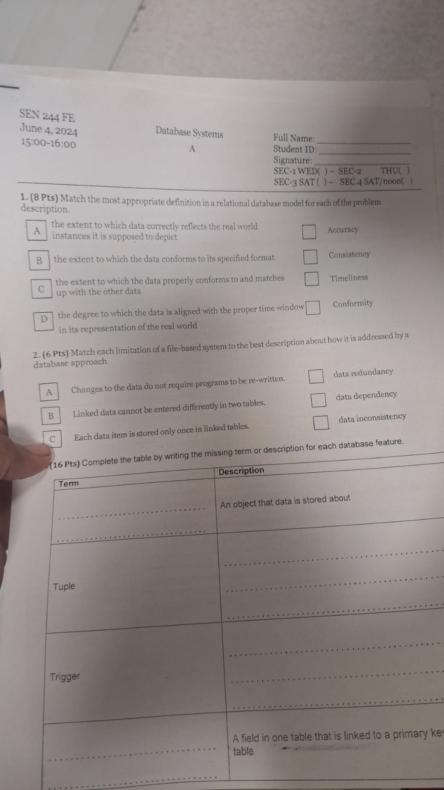 Solved Solve this page for database | Chegg.com