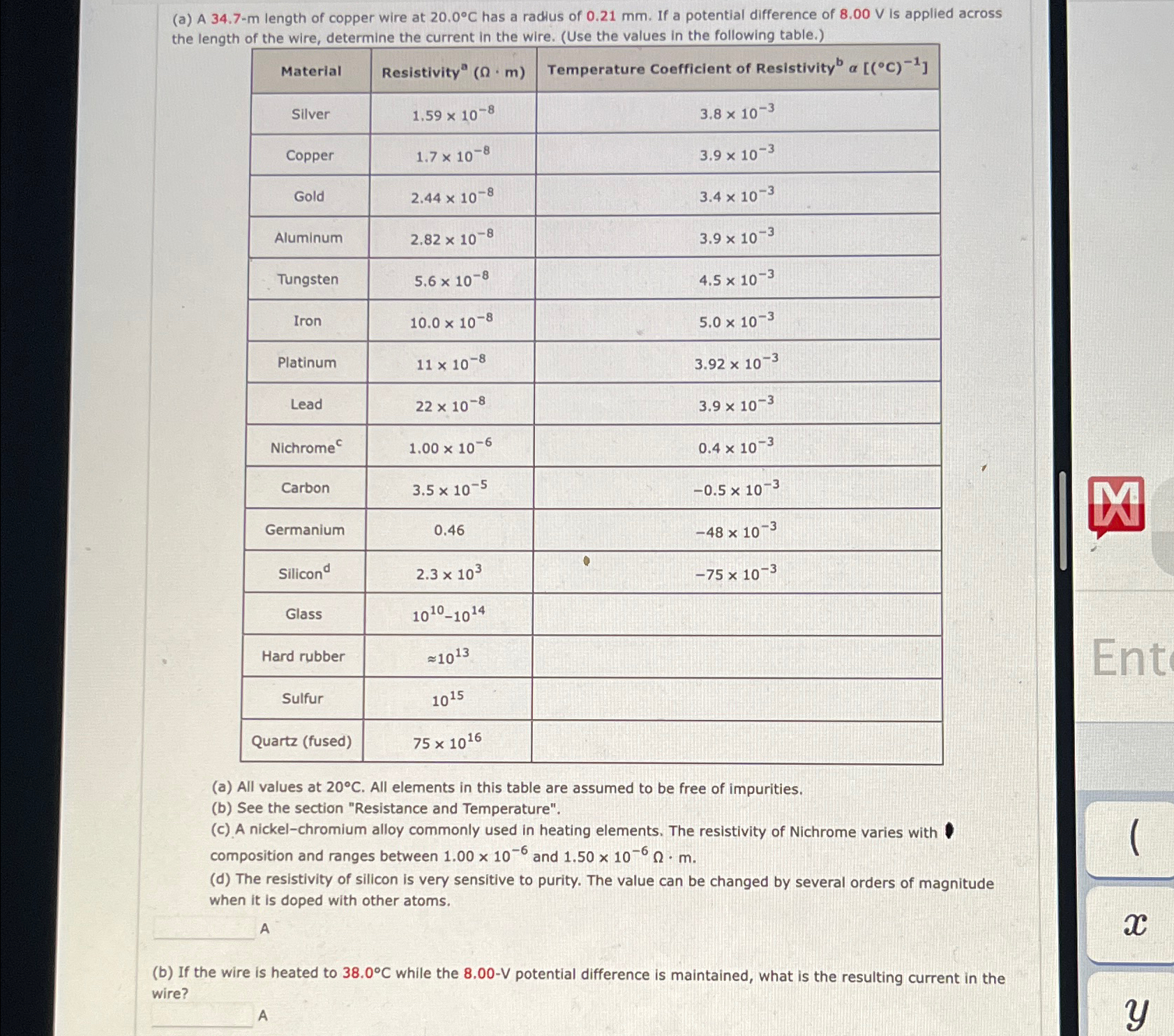 Solved (a) ﻿A 34.7-m ﻿length of copper wire at 20.0°C ﻿has a | Chegg.com