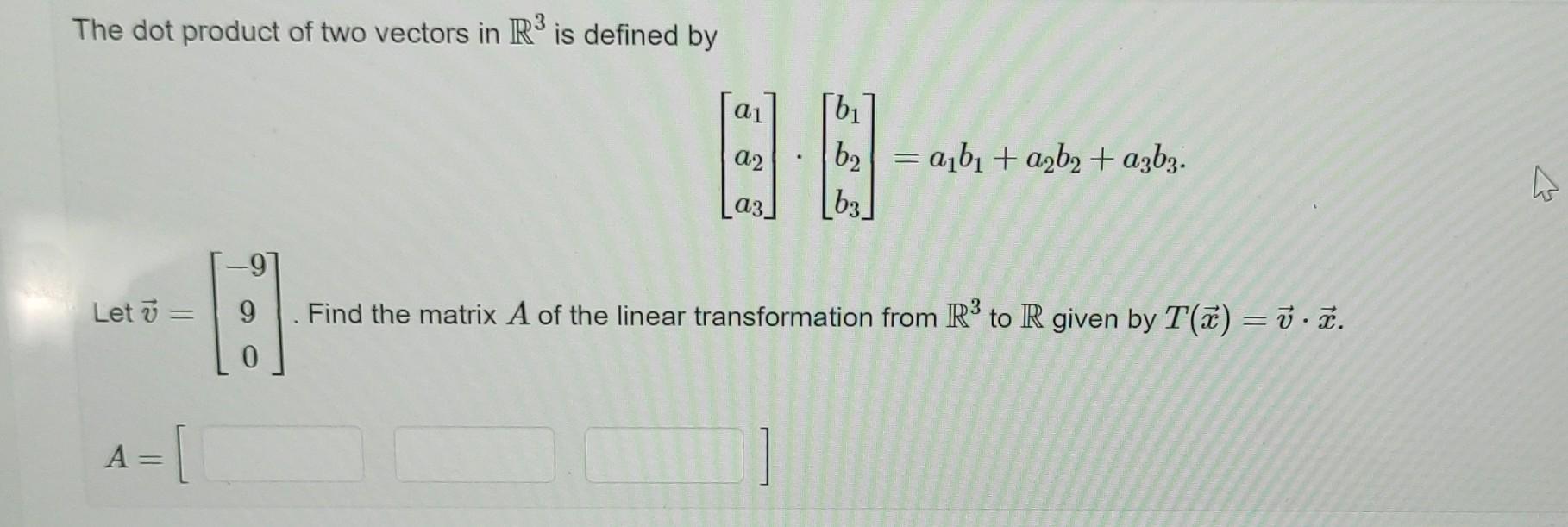 Solved The cross product of two vectors in R3 is defined by | Chegg.com