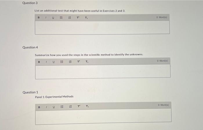 Question 1 Data Table 1: Scientific Method Data 1) | Chegg.com