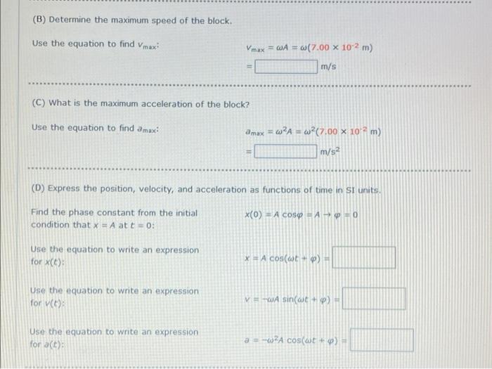 Solved Example 12.1 A Block Spring System x=0 A 185-g block | Chegg.com