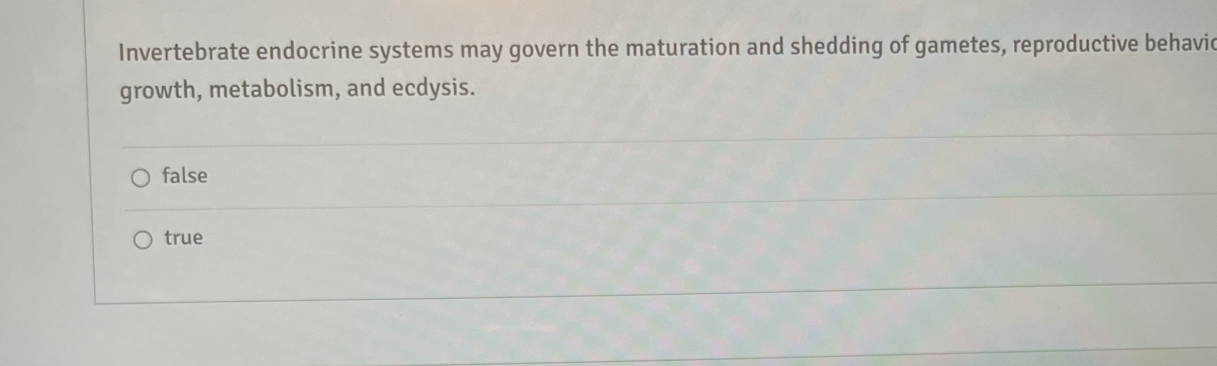 Solved Invertebrate endocrine systems may govern the | Chegg.com