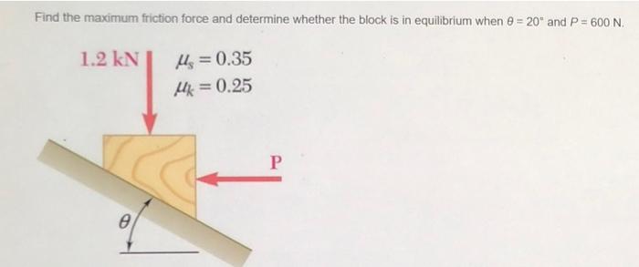 Solved Find the maximum friction force and determine whether | Chegg.com