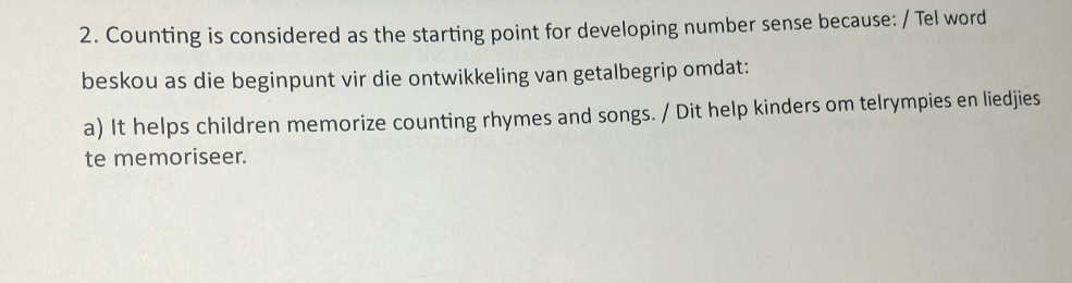 Solved Counting is considered as the starting point for | Chegg.com